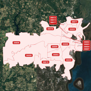 Mobile Zip Code Map | Local Property Inc. - Baldwin County Realtors